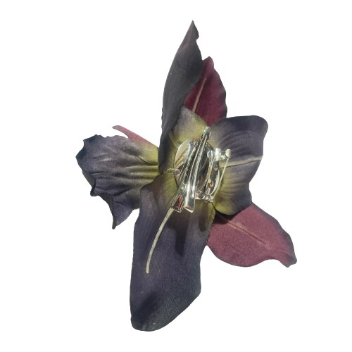 Brosa orhidee, Handmade, Floare 3D, 3 in 1, Statement, Clips par ...