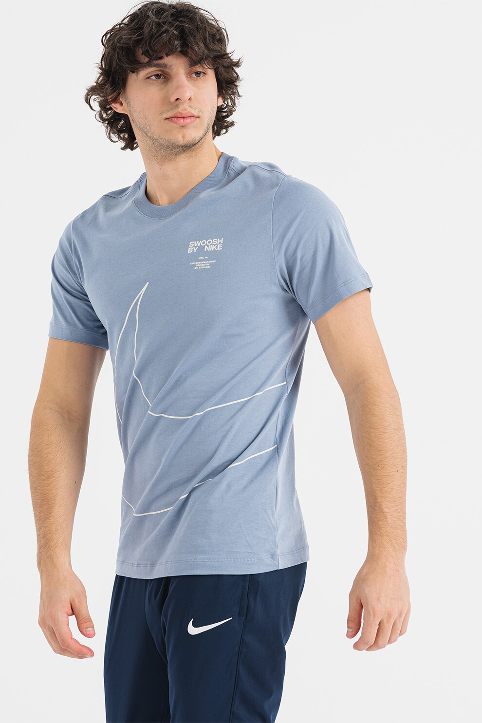 Nike, Тениска Swoosh с лого, Лавандула, L - eMAG.bg