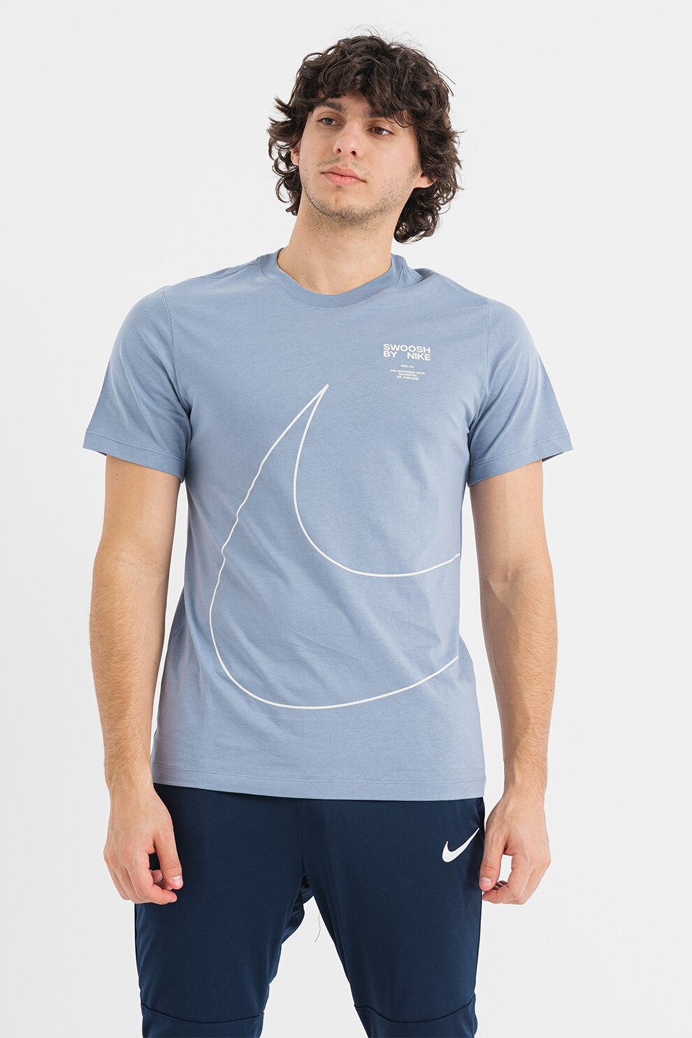 Nike, Тениска Swoosh с лого, Лавандула, L - eMAG.bg