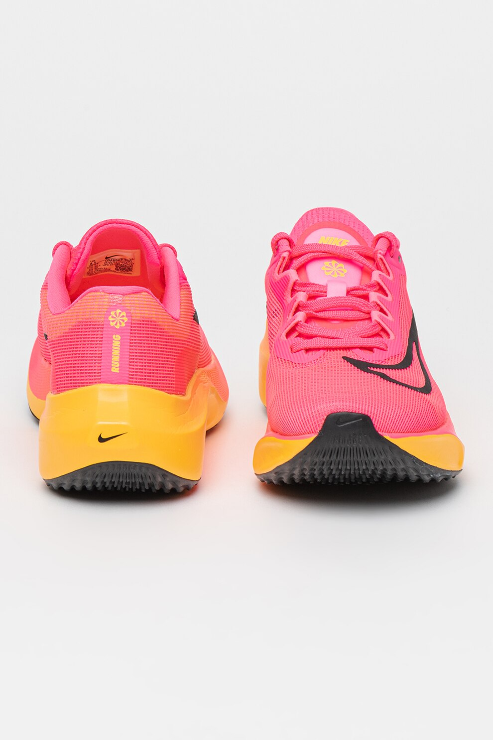 Nike, Текстилни обувки Zoom Fly 5 за бягане, Черен, Неоново розово, 9 ...