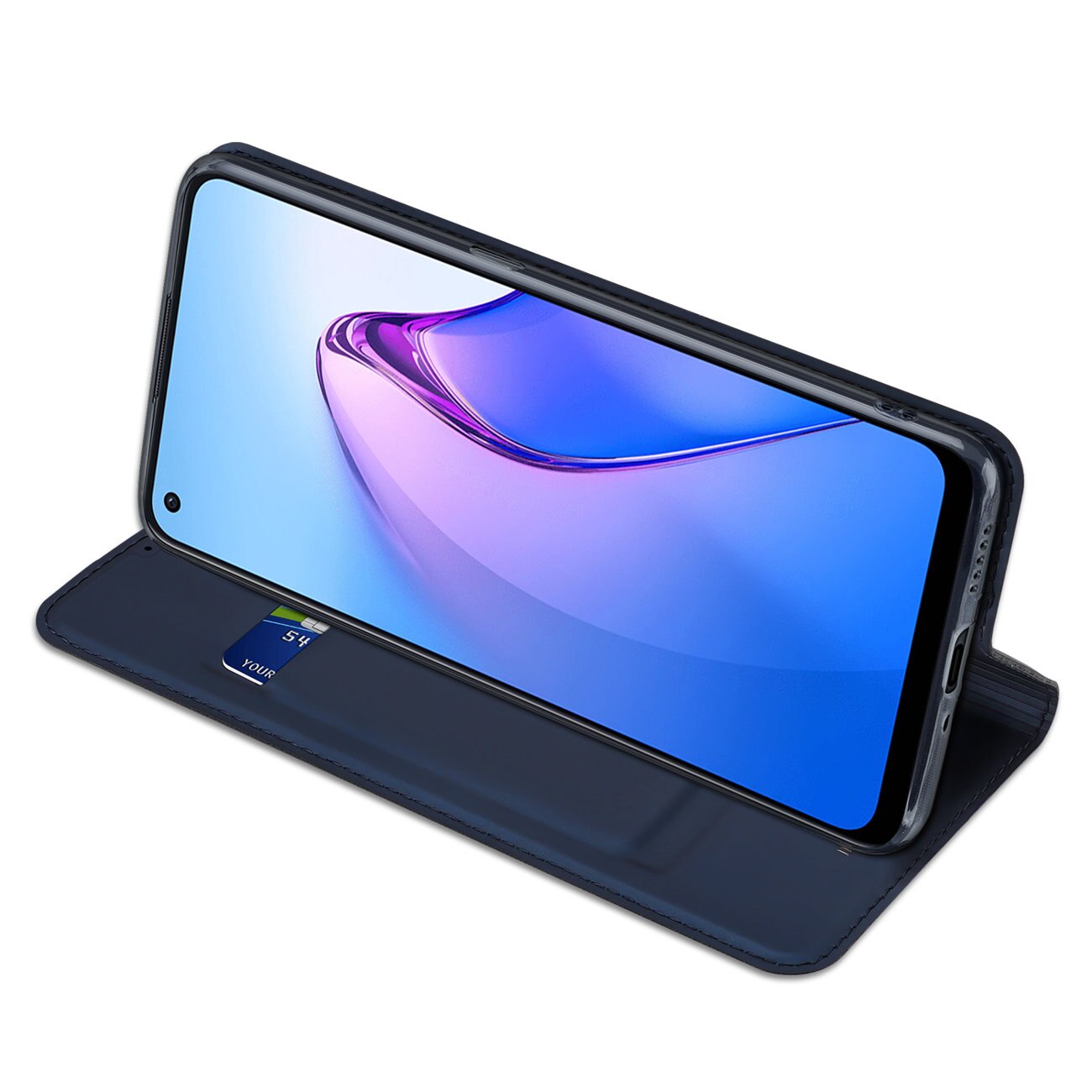 Könyv Dux Ducis Skin Pro tok Oppo Reno 8-hoz, kék - eMAG.hu