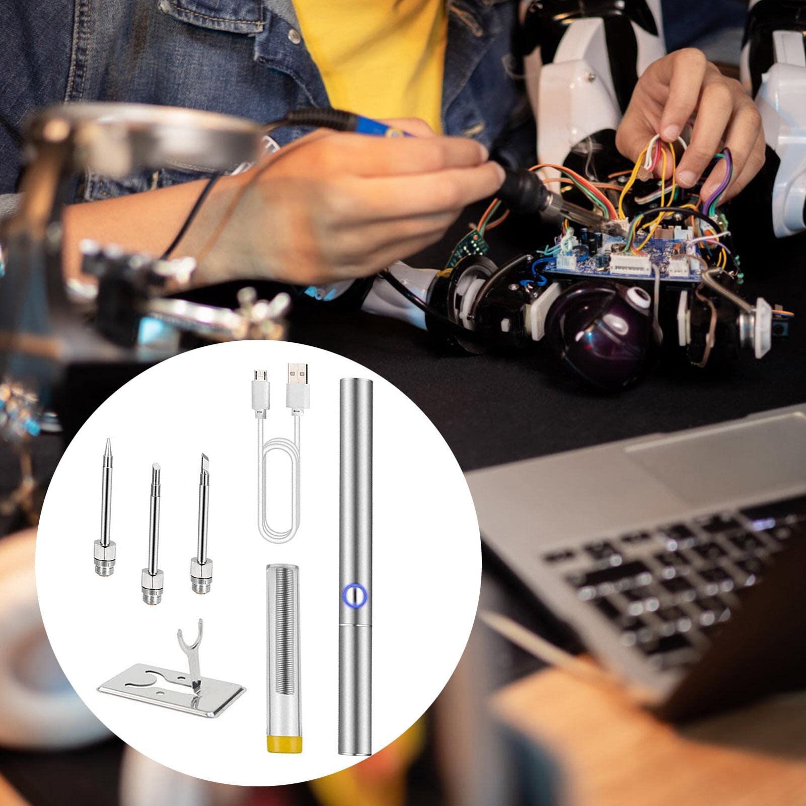 Set pistol de lipit letcon portabil, Vaxiuja, incarcare USB, wireless ...