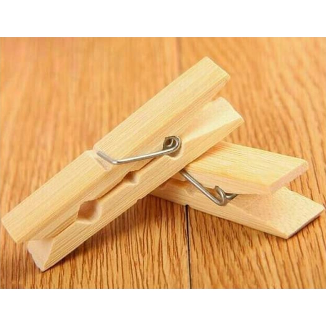 Carlige Clasice din Lemn de Bambus pentru Rufe, 20 Buc/Set, Lungime 6 ...