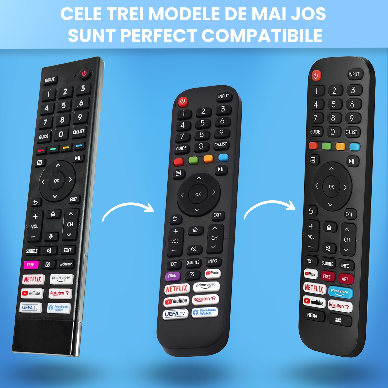 Telecomanda TV Compatibila Hisense smart, 43A6BG, 43A7GQ, 50A6BG ...