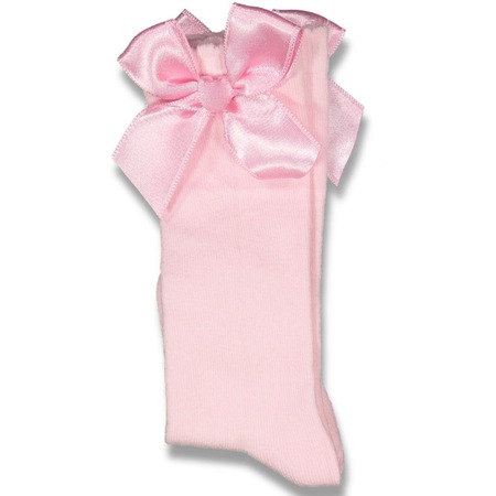 Sosete bebe cu fundita, Motat, Roz, 0-6 luni - eMAG.ro
