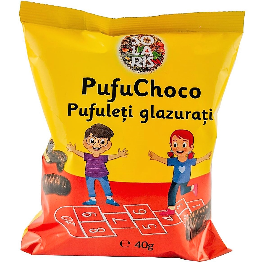 Pufuleti glazurati Pufu Choco, 40gr, Solaris Plant - eMAG.ro