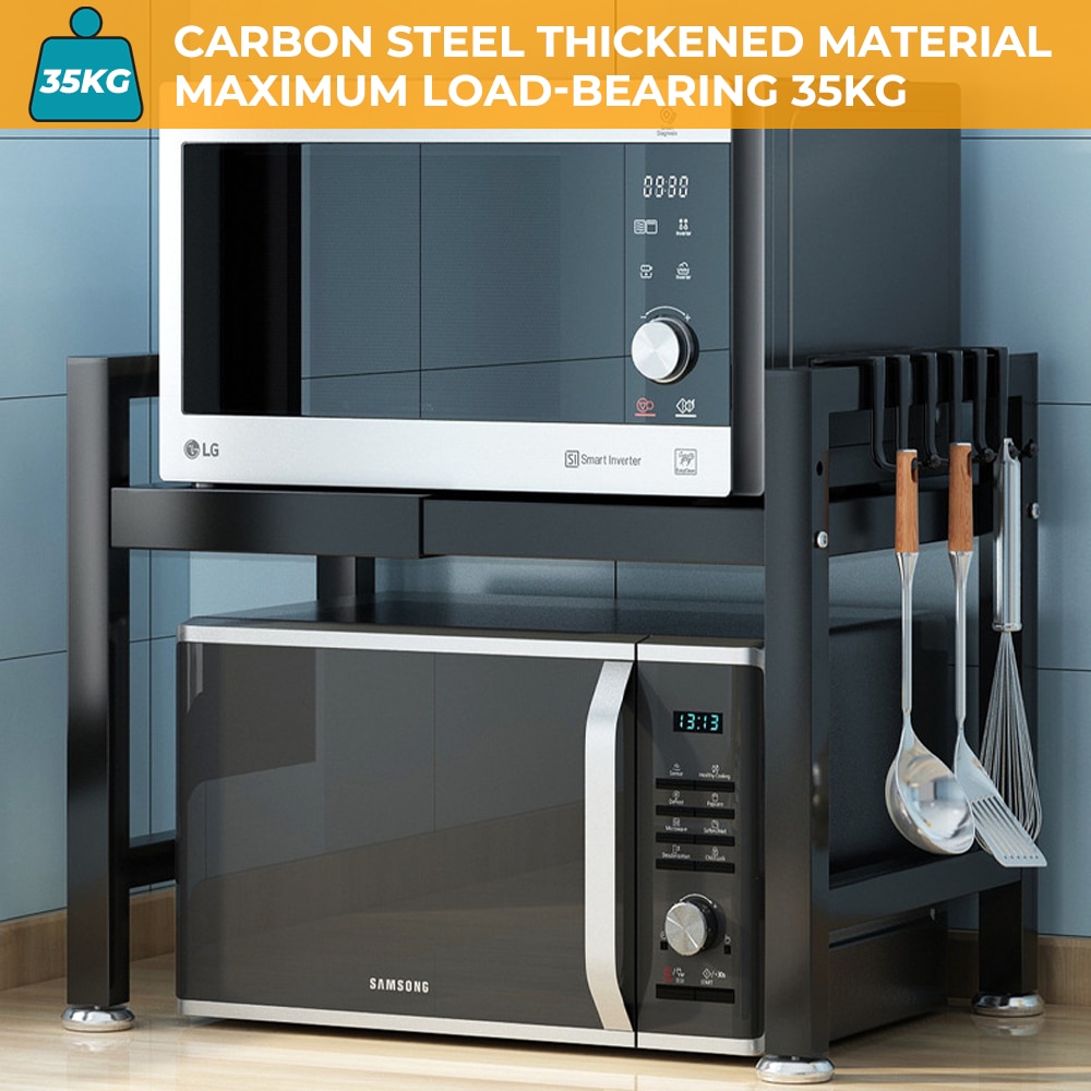 Suport pentru cuptor cu microunde, TopGearWorld, Extensibil, 2 Niveluri ...