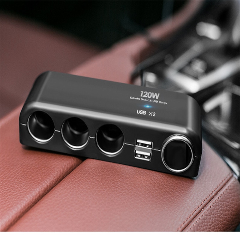 Multiplicator priza bricheta auto, MorFansi, 12V-24V, 120W, cu 4 Iesiri ...