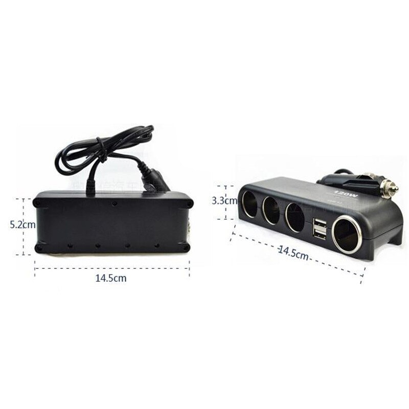 Multiplicator priza bricheta auto, MorFansi, 12V-24V, 120W, cu 4 Iesiri ...