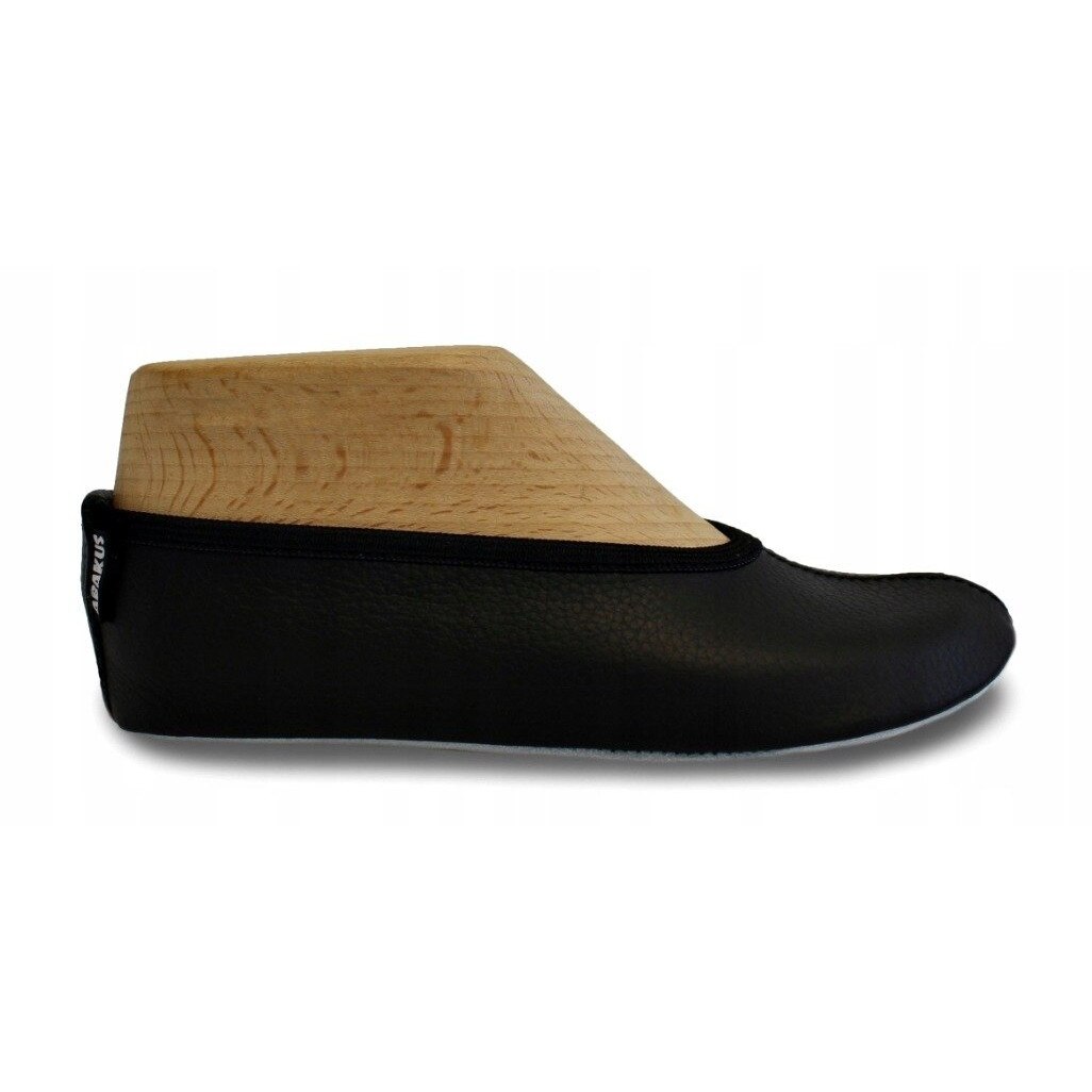 Pantofi de balet cu insertie, Abakus, Piele naturala, Negru - eMAG.ro