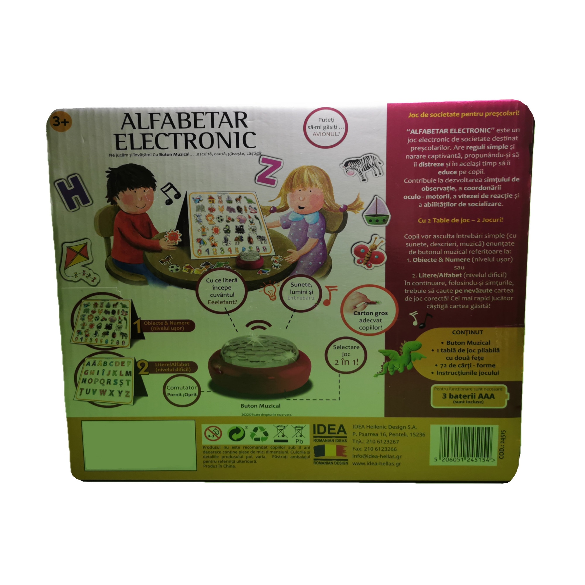 Alfabetar Electronic Cu Buton Muzical, Joc De Societate Pentru ...