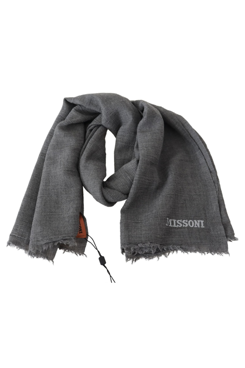 Esarfa barbati, Missoni, Lana, 160 x 90 cm, Gri - eMAG.ro