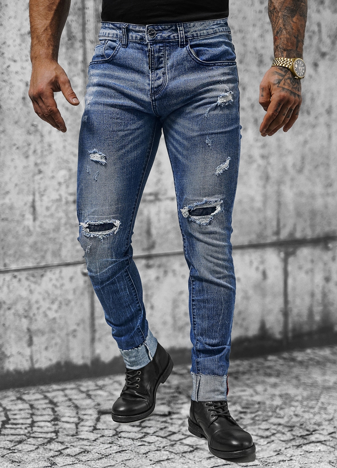 Blugi barbati albastri OZONEE NB/MP0126BZ 29 - eMAG.ro