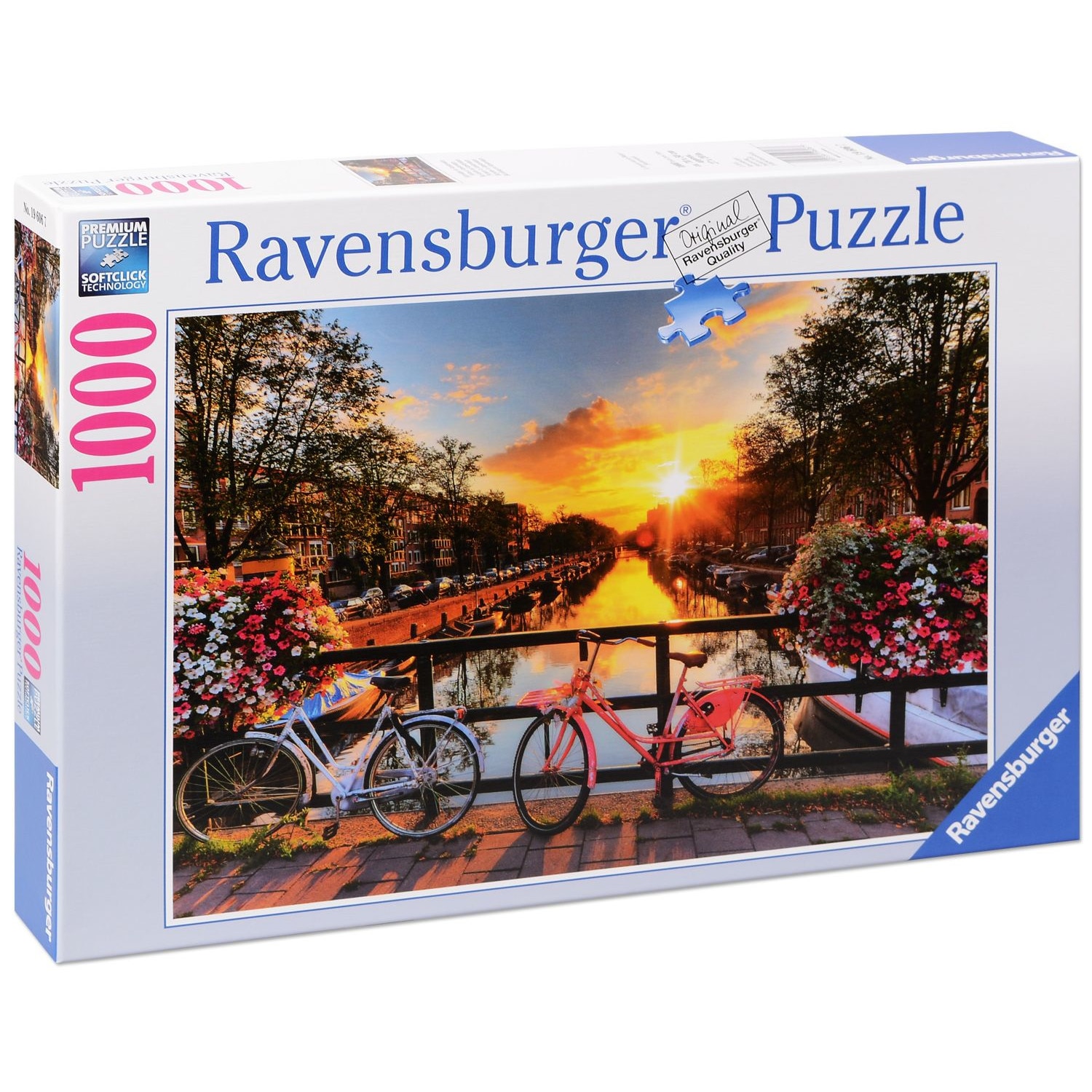 Puzzle Ravensburger de 1000 piese - Apus peste Amsterdam - eMAG.ro