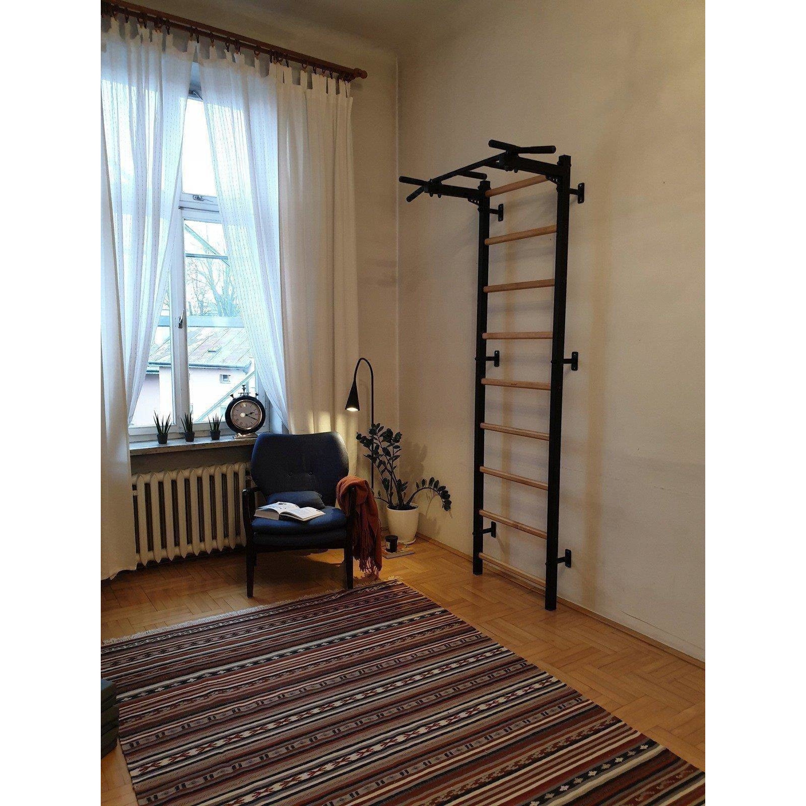 Spalier, BENCHK, 115cm, Metal, Negru/Maro - eMAG.ro