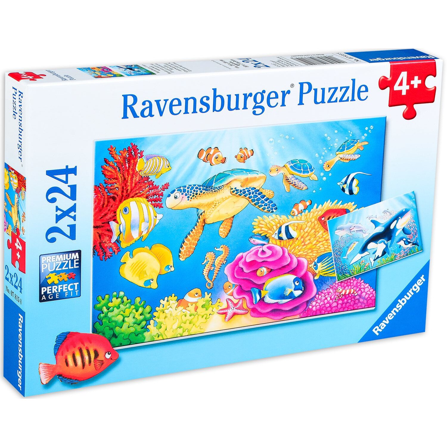 Puzzle Ravensburger 2 de cate 24 piese - Viata subacvatica - eMAG.ro