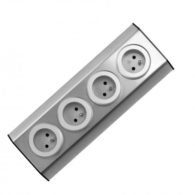 Priza mobilier, Orno, Inox/Velcro, 4x2 pini, Argintiu - eMAG.ro