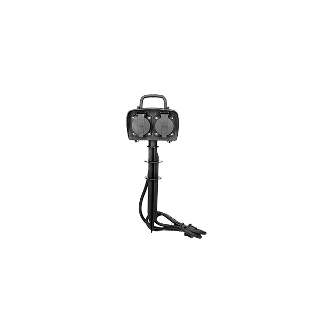 Priza de gradina, Orno, 2xPrize, IP44, 1.5m, Negru - eMAG.ro
