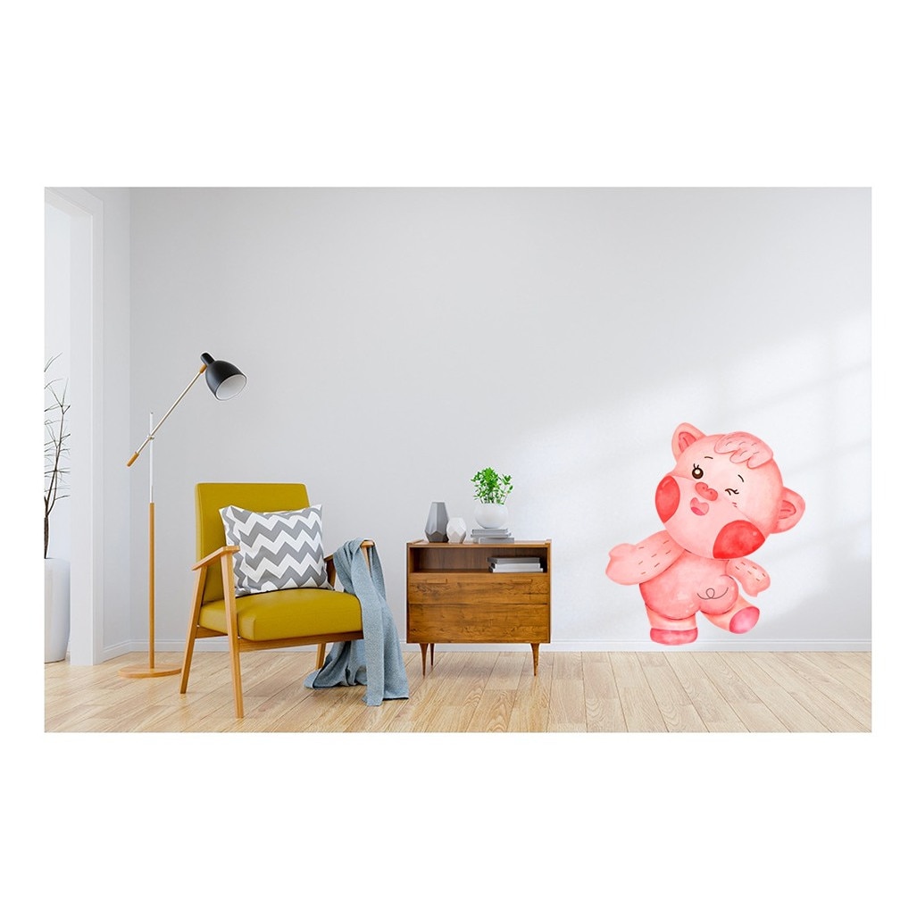 Sticker decorativ Porcusor, Roz, 61 cm, 3240ST - eMAG.ro