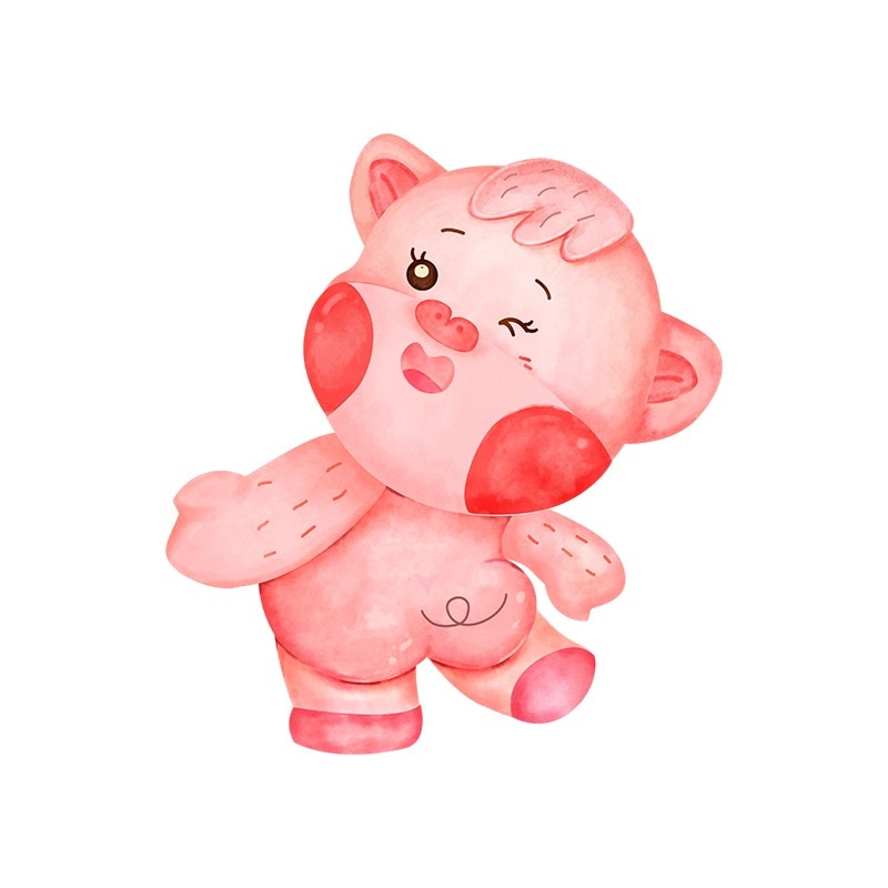 Sticker decorativ Porcusor, Roz, 61 cm, 3240ST - eMAG.ro