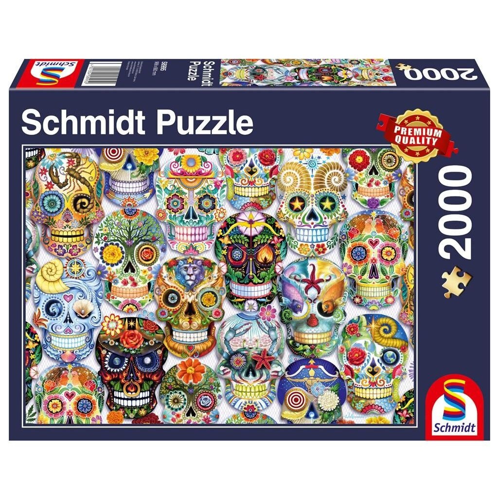 Puzzle Schmidt din 2000 de piese - Cranii cu flori - eMAG.ro
