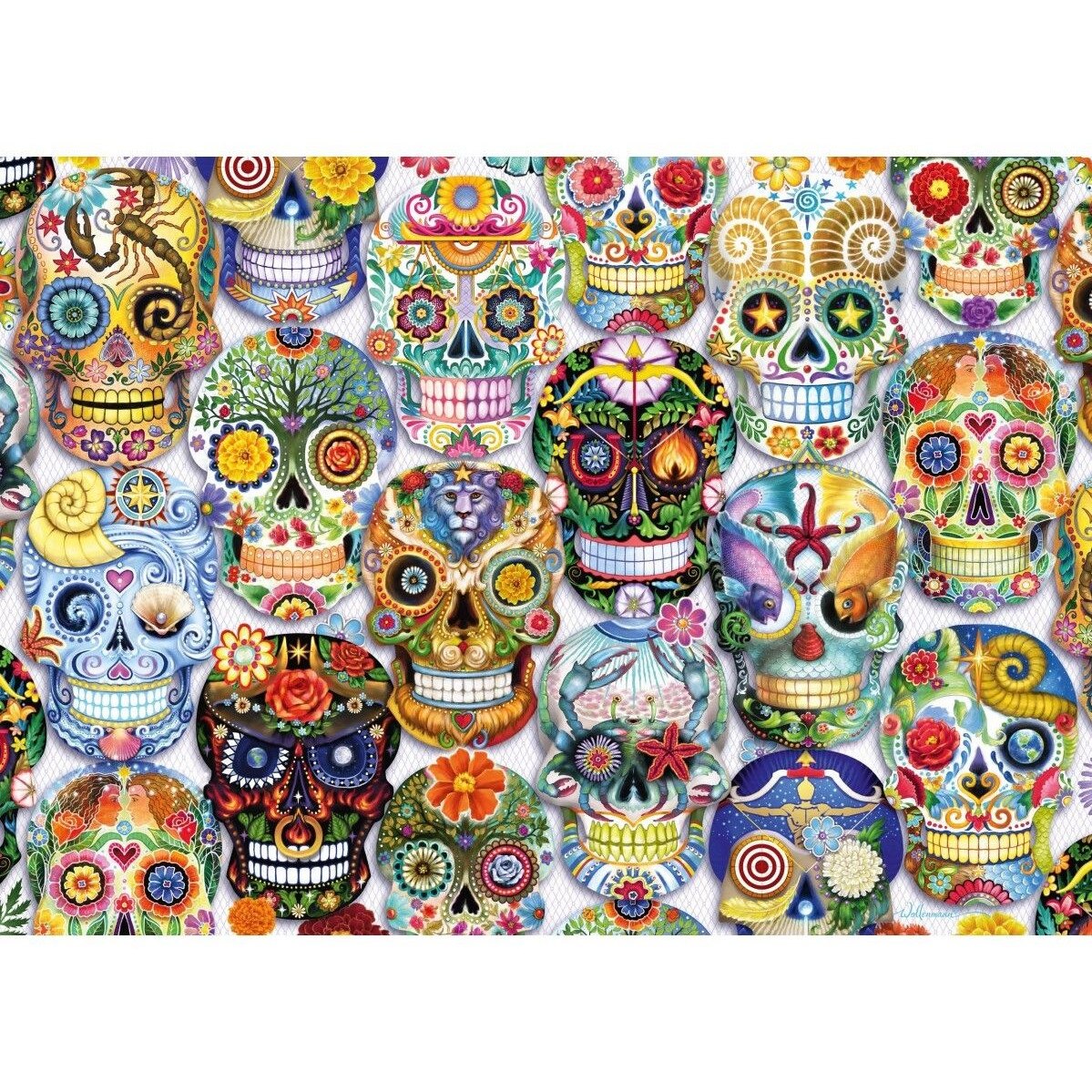 Puzzle Schmidt din 2000 de piese - Cranii cu flori - eMAG.ro