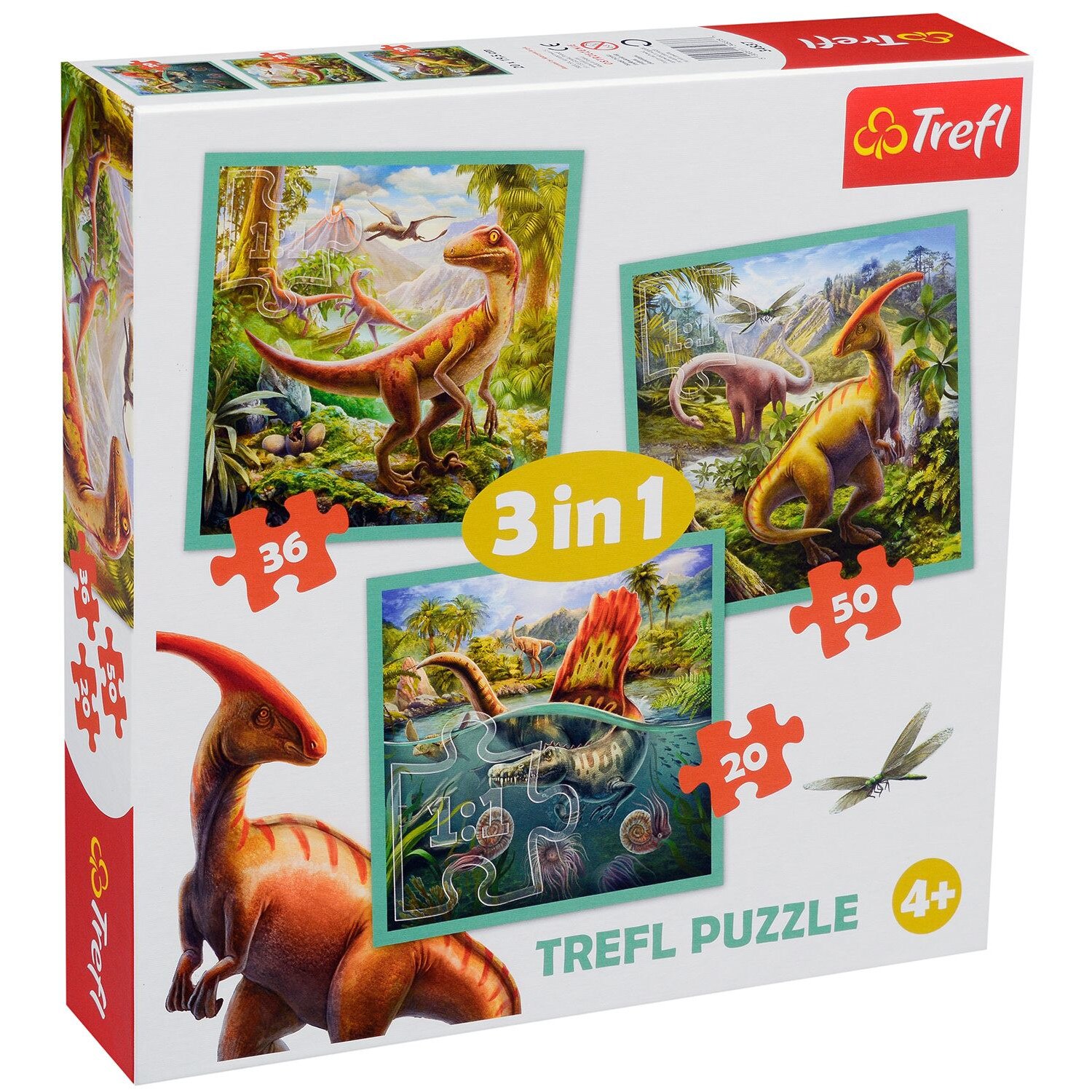Puzzle Trefl 3 in 1 - Lumea dinozaurilor - eMAG.ro