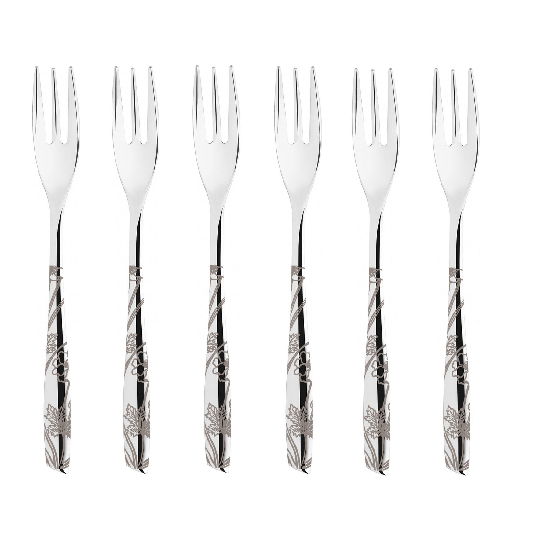 Set 6 furculite pentru desert Casa Bugatti, Riviera Lady, model floral ...
