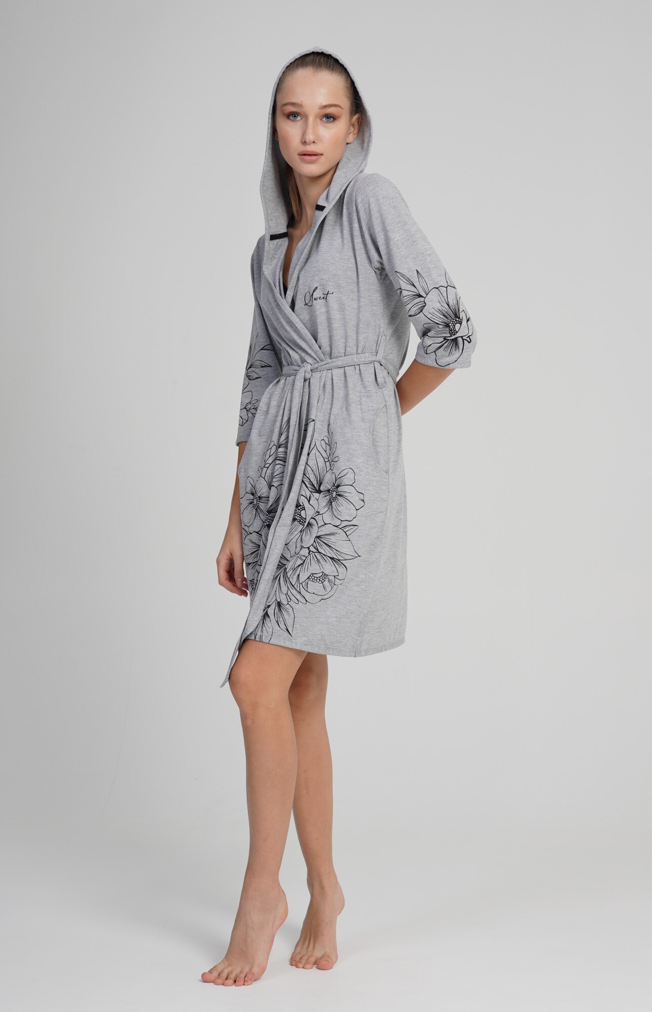 Halat dama Vienetta, Charme, gri melange - eMAG.ro