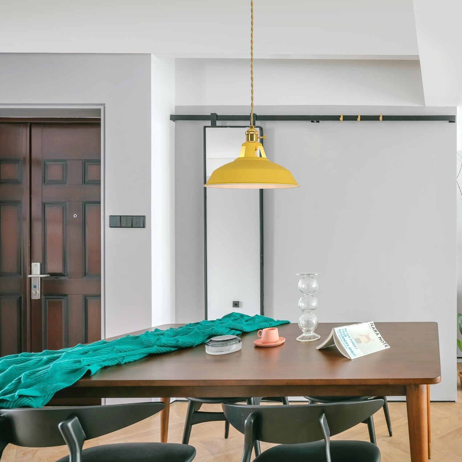 Pendul Retro, Toolight, Fier, E27, Dia 27 cm, Galben - eMAG.ro