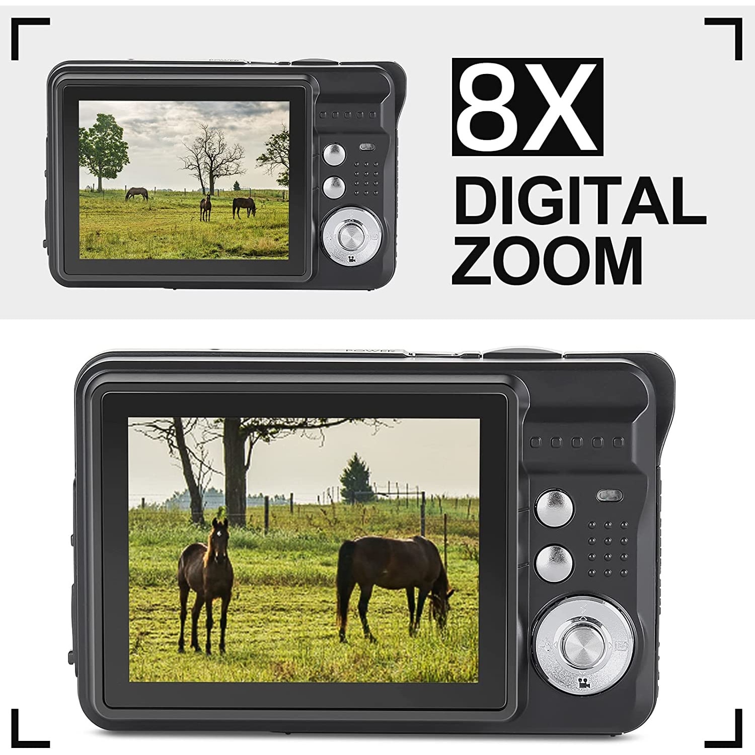 Aparat foto Digital NBD®, 8X Digital Zoom, 2.7", 48MP, 32GB SD Card ...