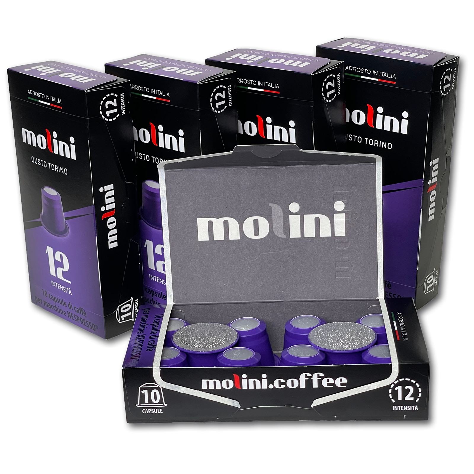 Pachet 100 capsule cafea Torino, MOLINI, Compatibil cu Nespresso - eMAG.ro