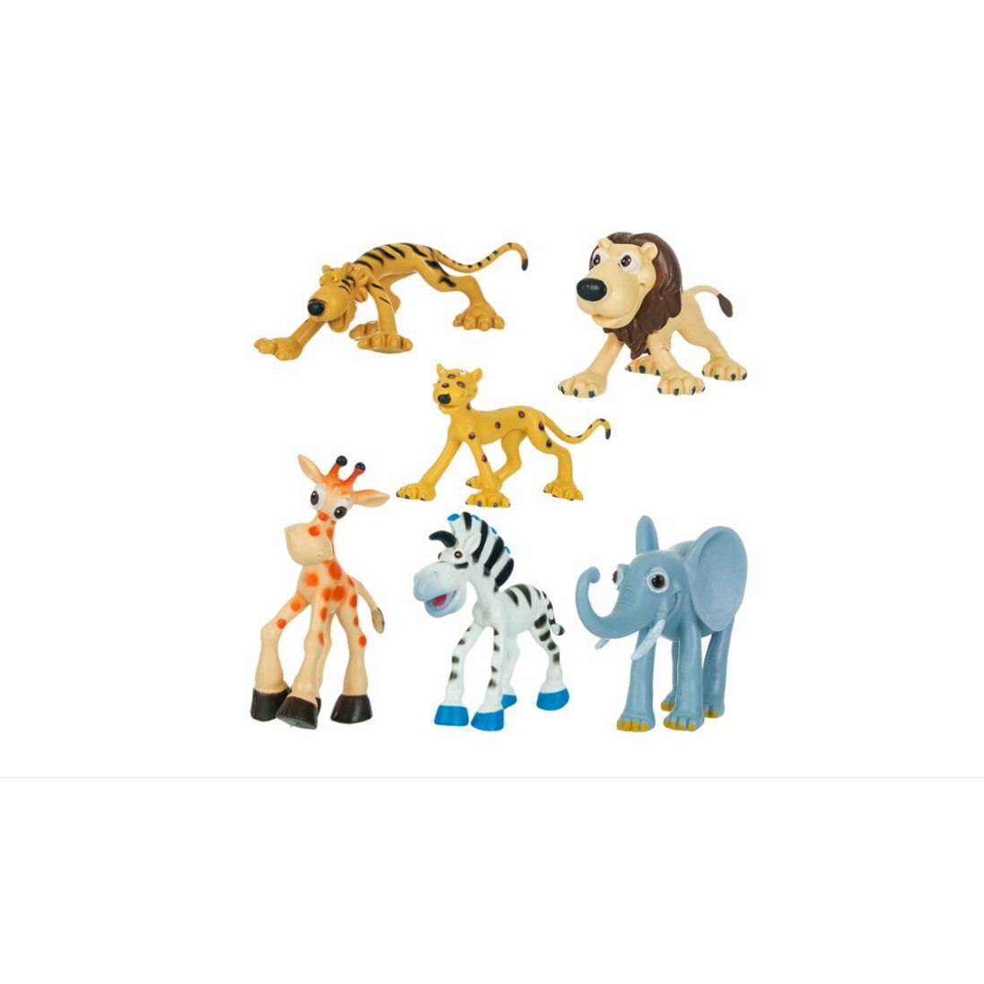 Set 6 figurine de jucarie pentru copii, model animale de jungla, 9x8 cm ...