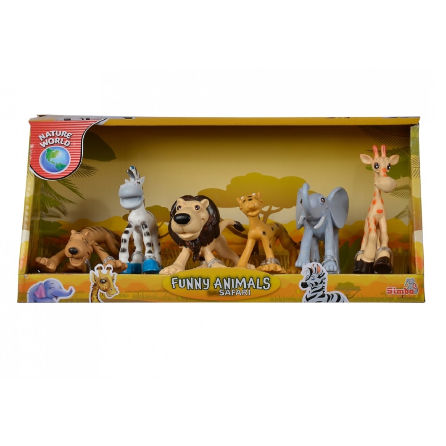 Set 6 figurine de jucarie pentru copii, model animale de jungla, 9x8 cm ...