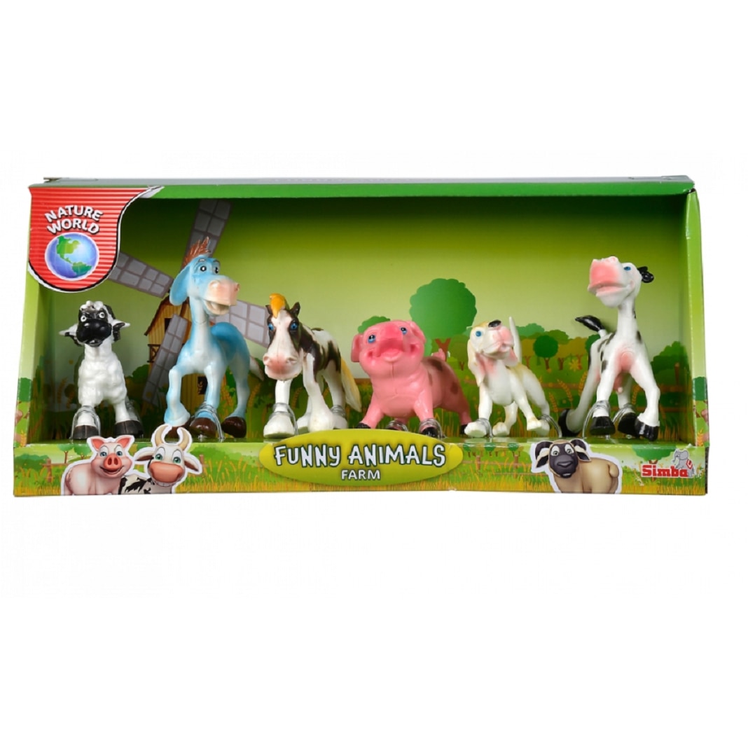 Set animale ferma Funny Animals, 6 animale, culoare multicolor ...