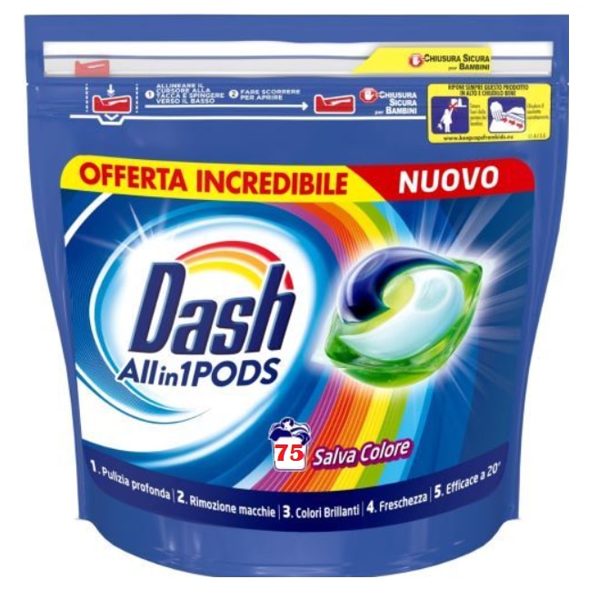 Detergent automat rufe colorate Dash Salva Colore, 75 capsule - eMAG.ro