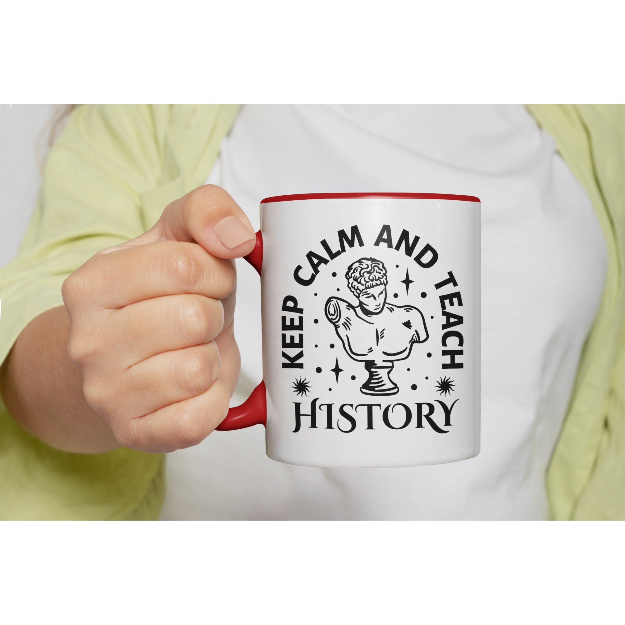 Чаша Keep Calm And Teach History, керамична, 330 ml, черна - eMAG.bg