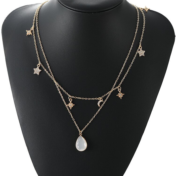 Lantisor Dangle gem, Visages, Auriu, Aliaj Metalic - eMAG.ro