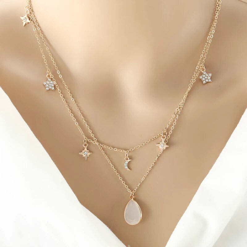 Lantisor Dangle gem, Visages, Auriu, Aliaj Metalic - eMAG.ro