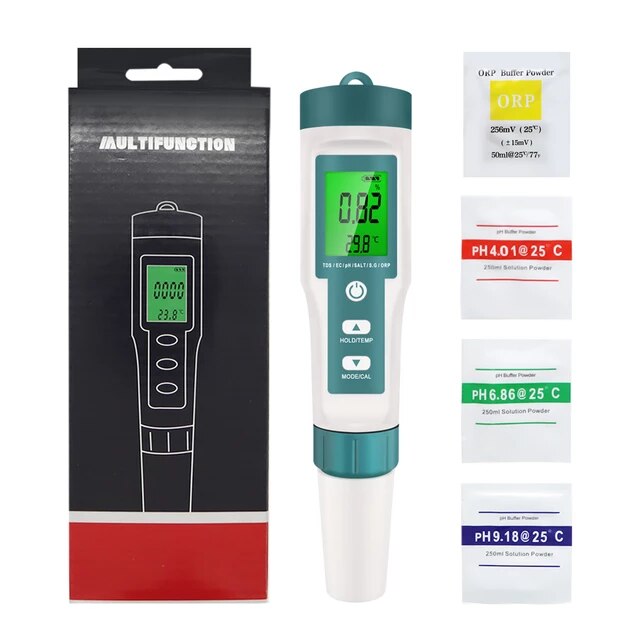 Aparat de masurat calitate apa 7-in-1, PH, salinitate, TDS, EC ...