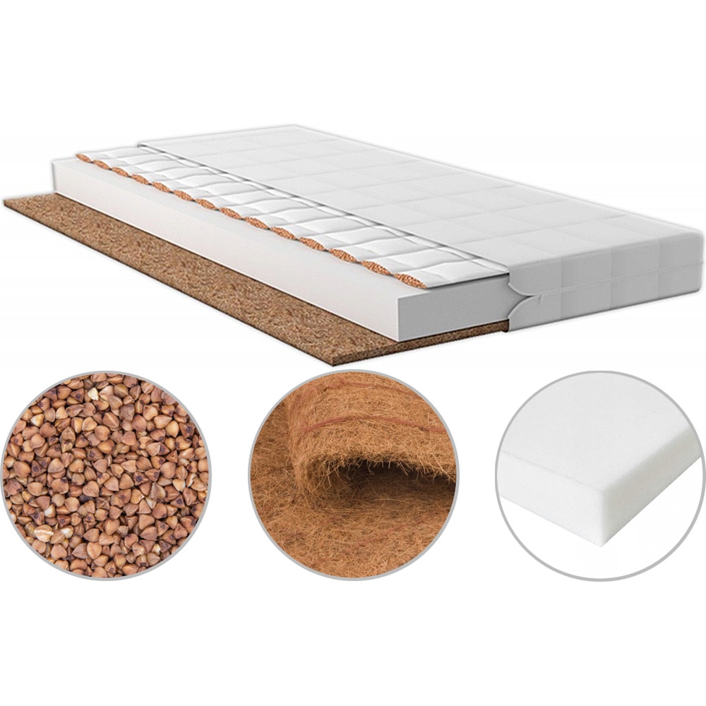 Saltea pentru copii, Tuppi, Bumbac/Spuma, 4 straturi, 140 x 70 cm, Alb ...