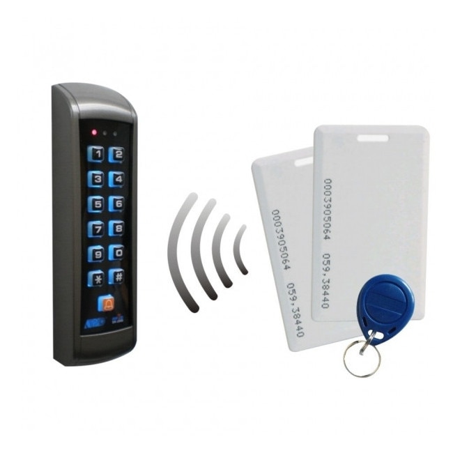 Kaputelefon proximity kártya/címke olvasóval, Orno, IP55, fekete/ezüst ...