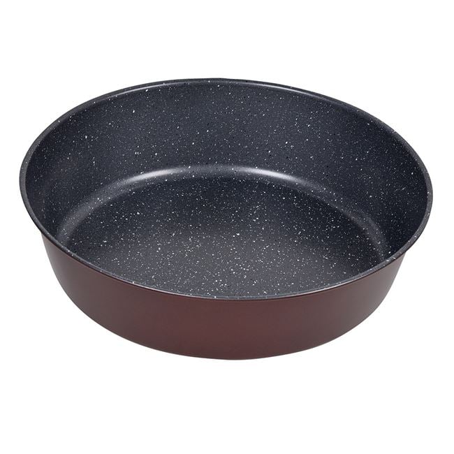 Tava de copt metalica Herum®, in forma rotunda, antiderapanta, Negru ...