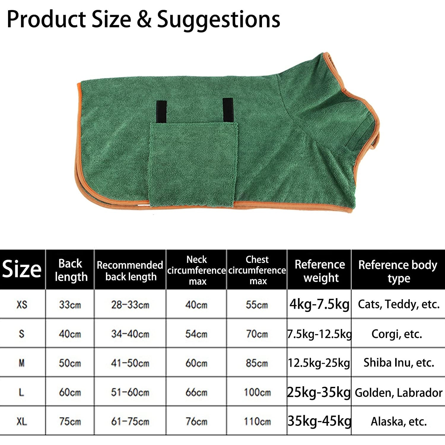 Halat de baie pentru caini, Microfibra, Uscare rapida, Super absorbant ...