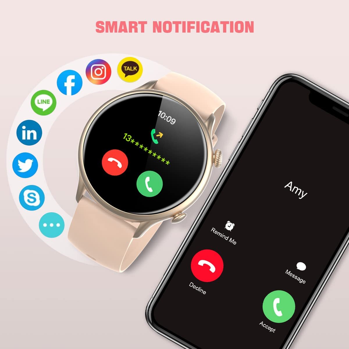 SmartWatch, DIGZ™ , UltraSlim tok, 1,32 hüvelykes HD érintőképernyő ...