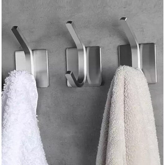 Set 3 Carlige tip cuier baie pentru prosop, ANILLOROCA, din otel ...