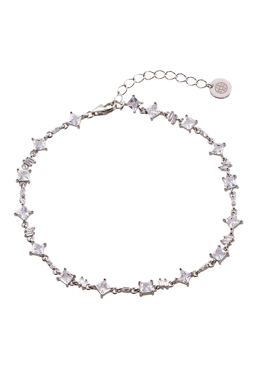 OXETTE, Bratara de argint placata cu rodiu, cu cristale, Argintiu - eMAG.ro
