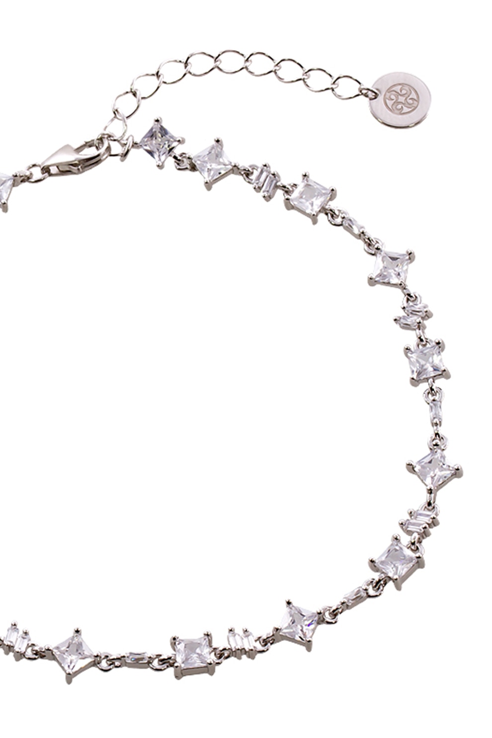 OXETTE, Bratara de argint placata cu rodiu, cu cristale, Argintiu - eMAG.ro