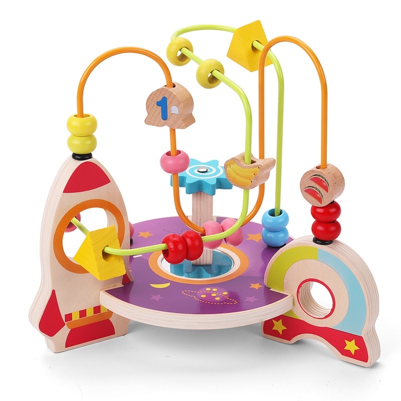 Jucarie motrica Montessori labirint Space Beaded, multicolor, Toyska ...