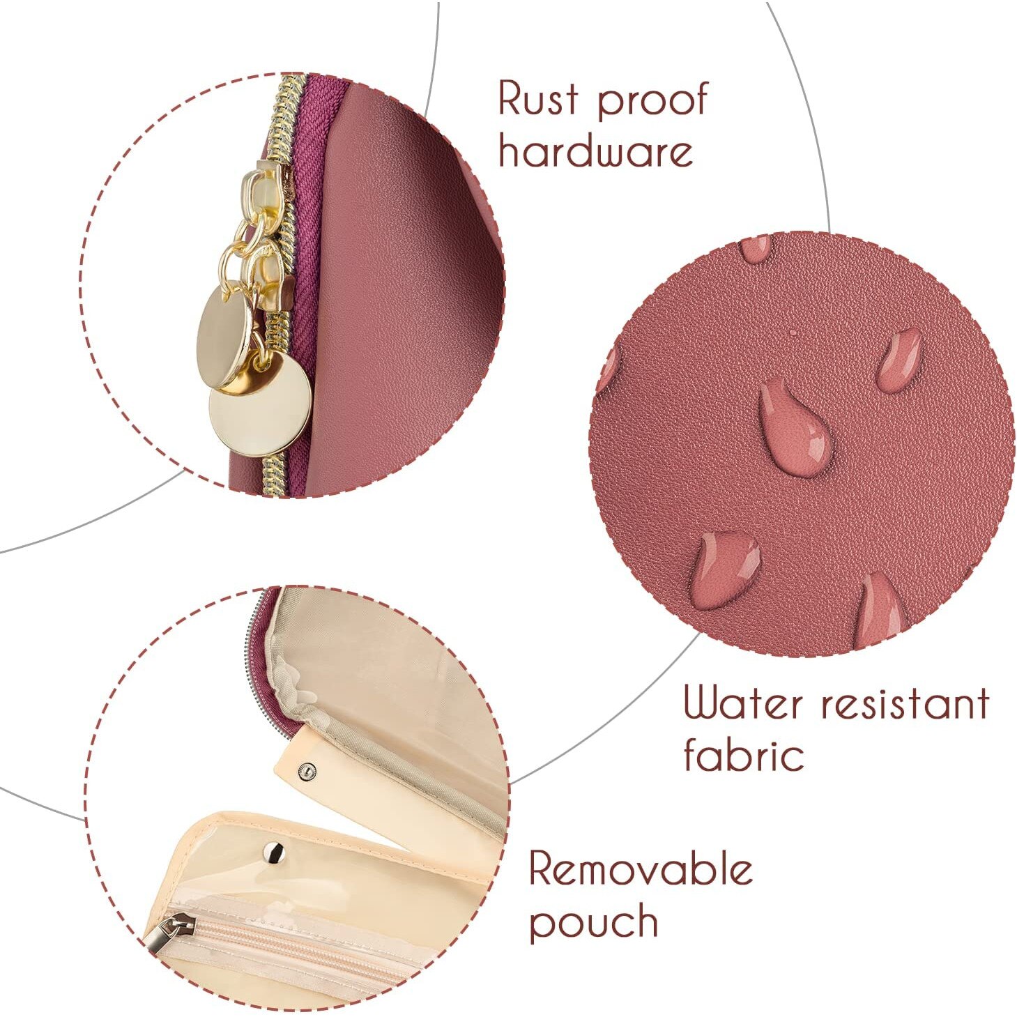 Geanta de Machiaj, Agatat, PU, 23X28X6.2cm, Mauve - eMAG.ro